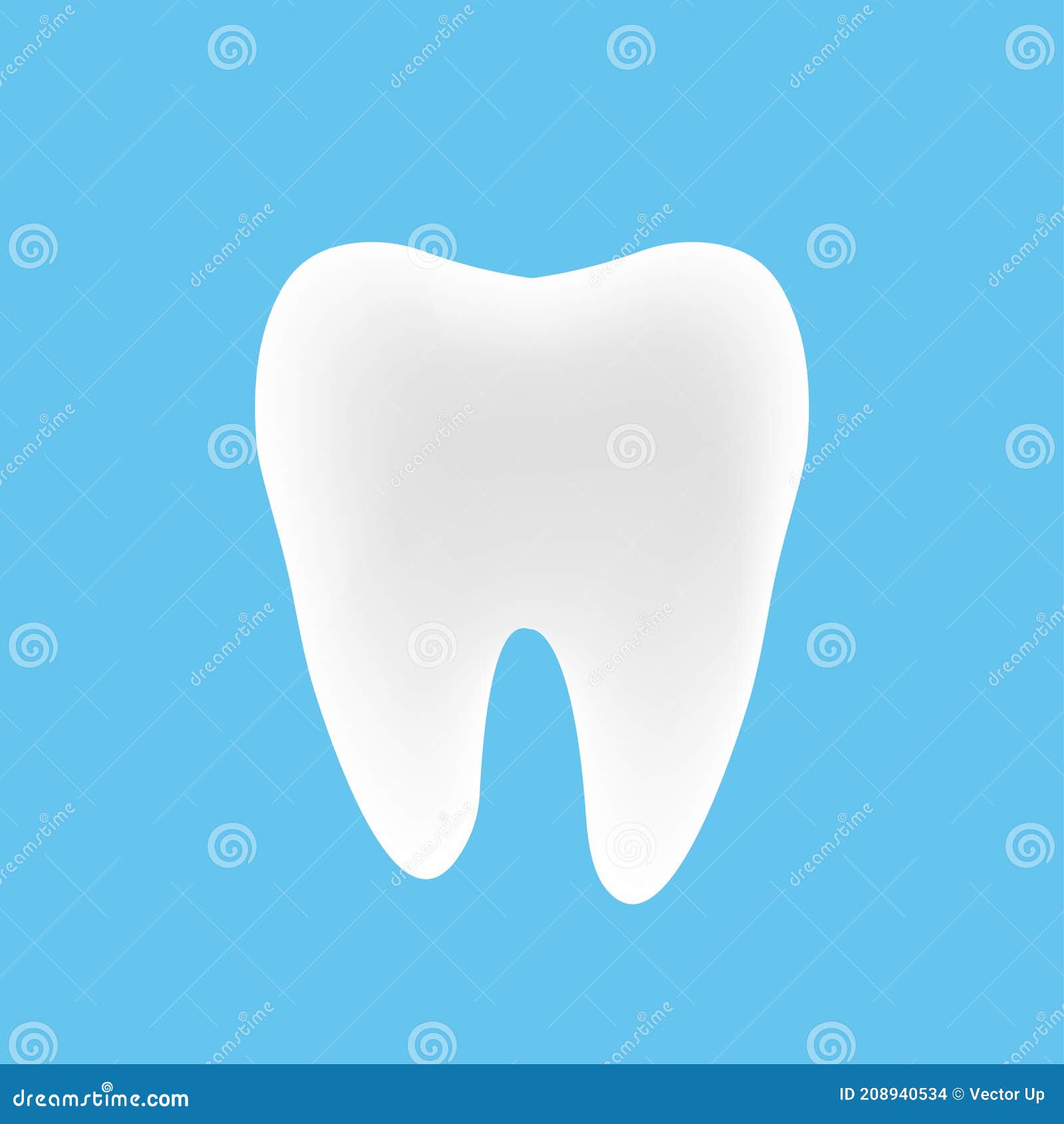 Clean Teeth Isolated on Blue Background. Vector Illustration. Stock ...