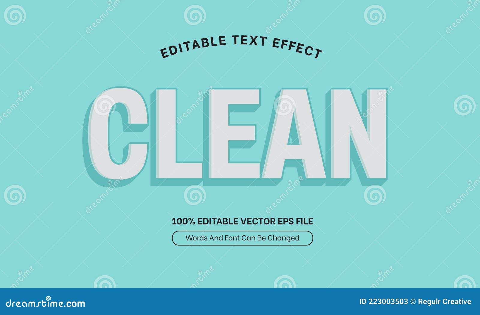 Clean Text Effect Blue Simple Elegant, Editable Font Effect for Banner ...