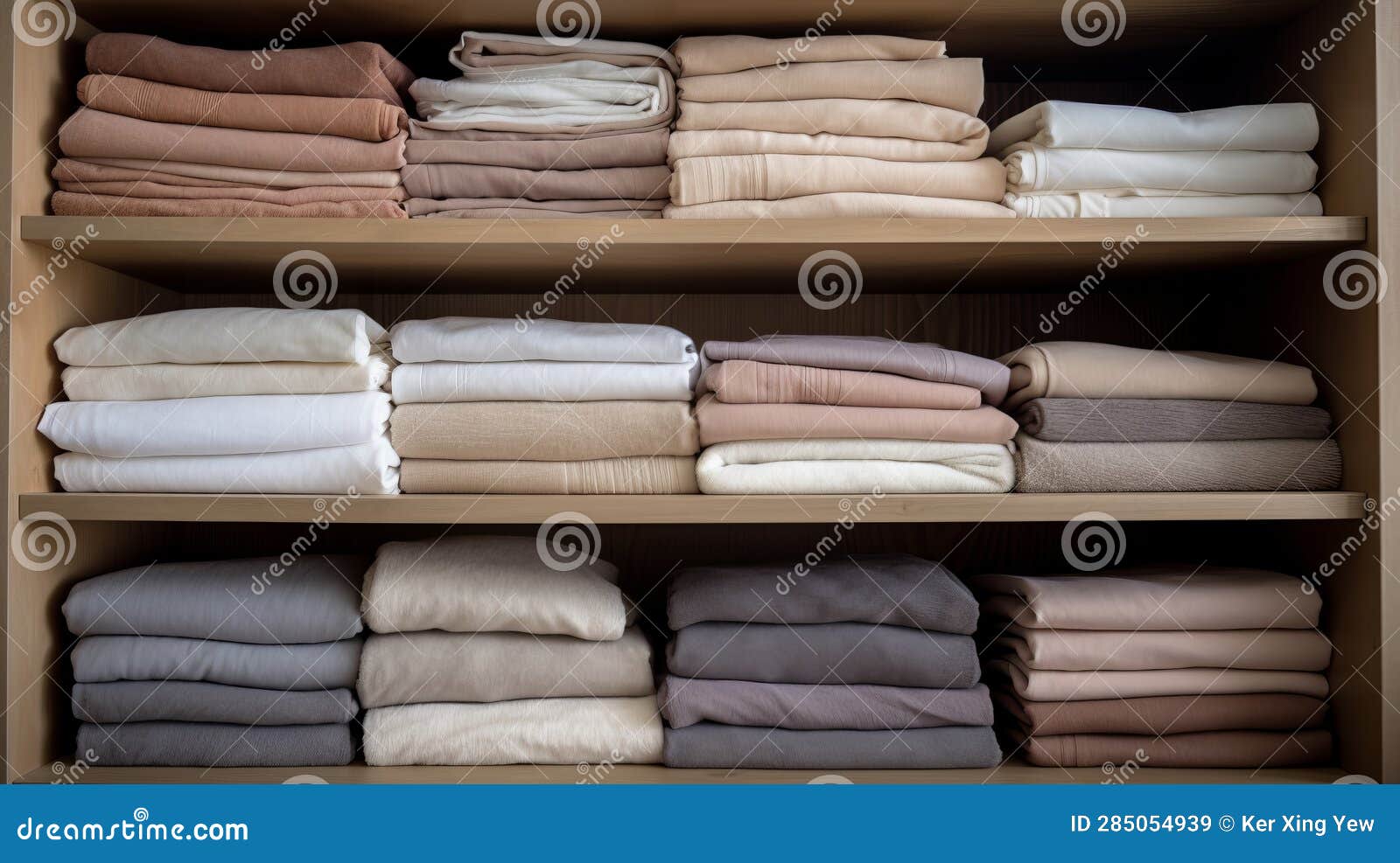 A Clean and Tidy Linen Closet with Shelves Stock Illustration ...