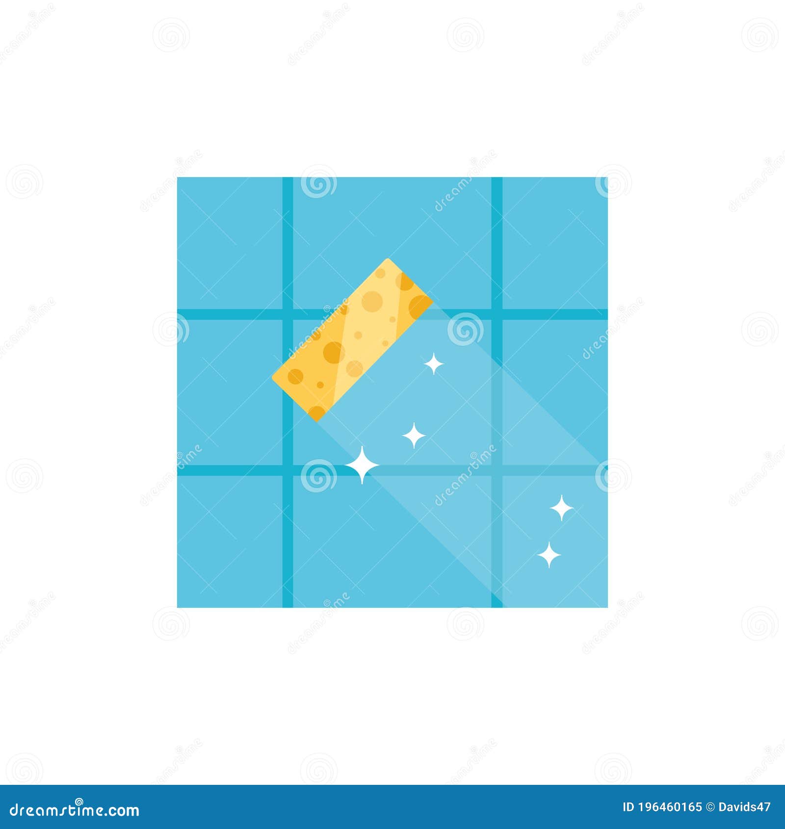 Clean tiles with a sponge stock vector. Illustration of clean - 196460165
