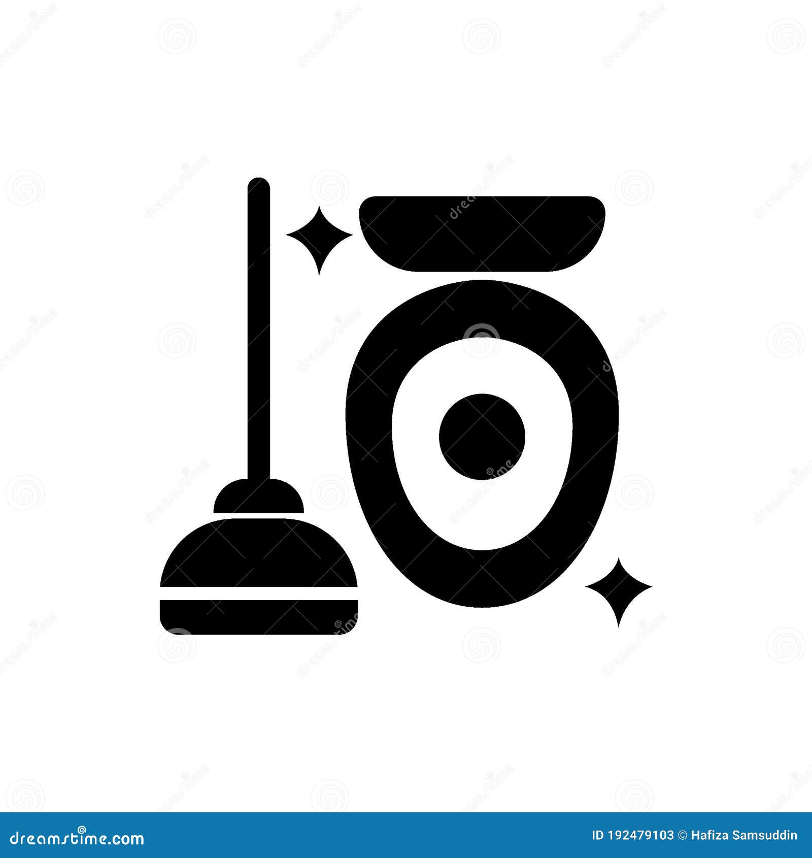 Clean Toilet Bowl with Plunger. Vector Illustration Decorative Design ...