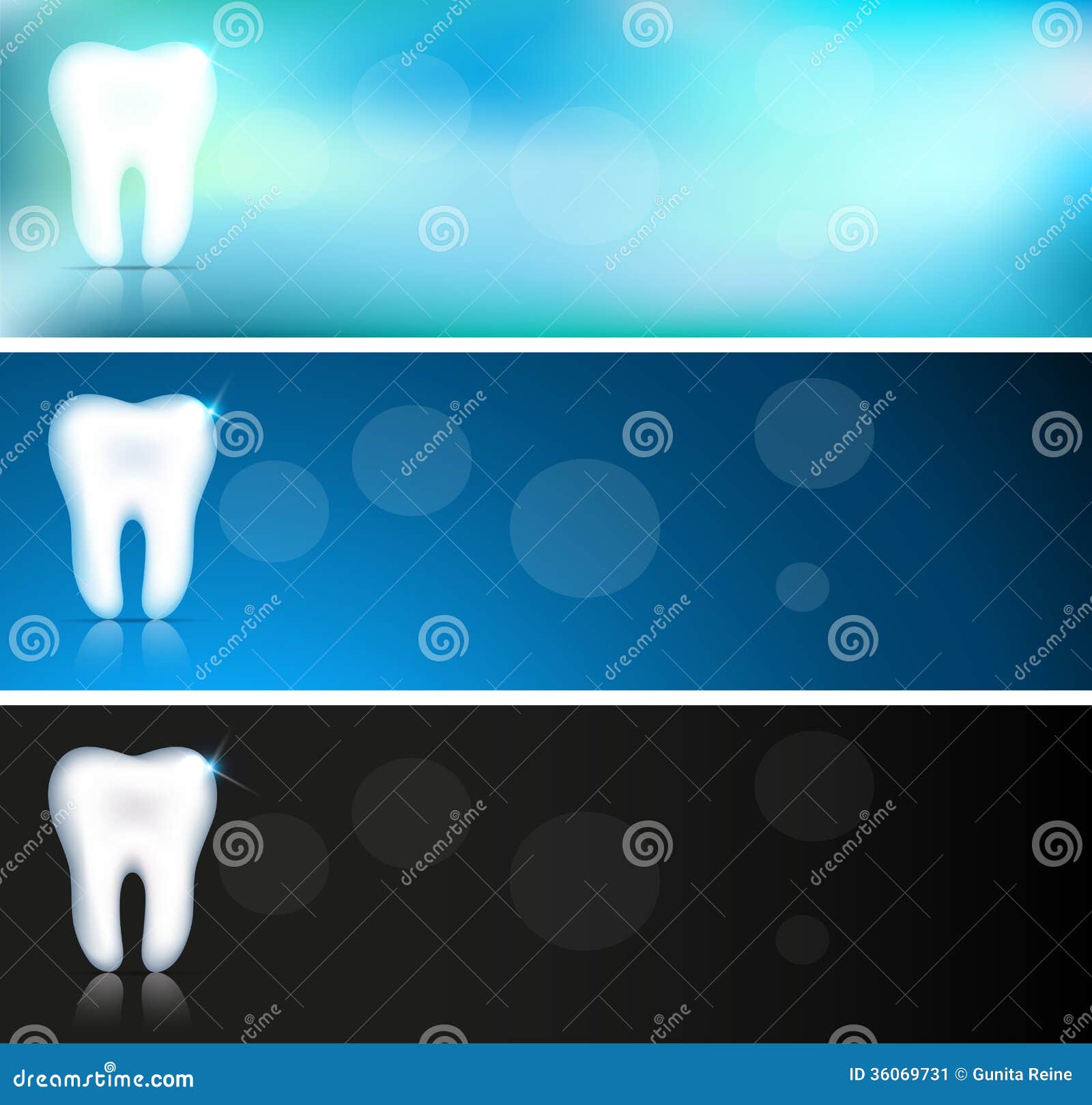 Clean tooth banners stock vector. Illustration of closeup - 36069731