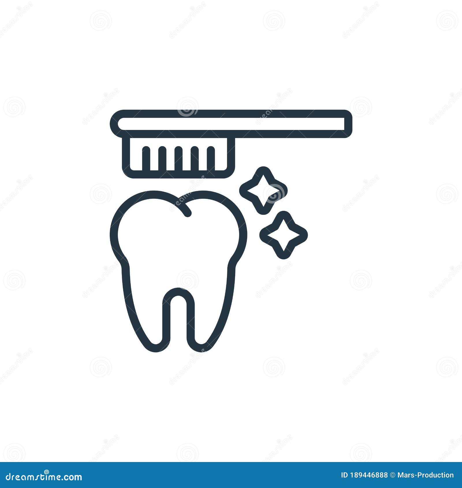Clean Tooth Vector Icon Isolated on White Background. Outline, Thin ...