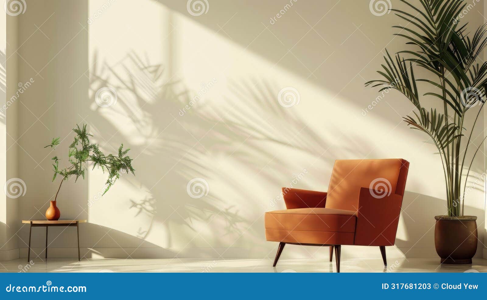 Clean and Uncluttered Scene with Room Stock Illustration - Illustration ...