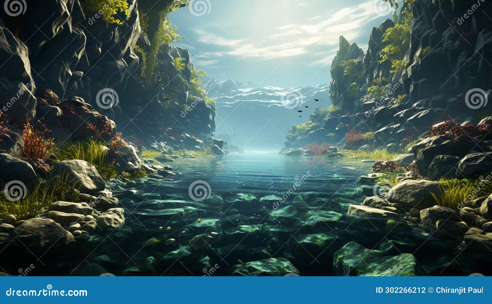 Clean Underwater Environment Scenery Stock Photo - Image of deep ...