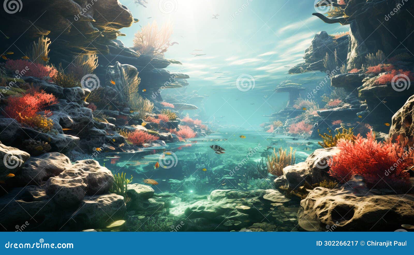 Clean Underwater Environment Scenery Stock Image - Image of deep, water ...