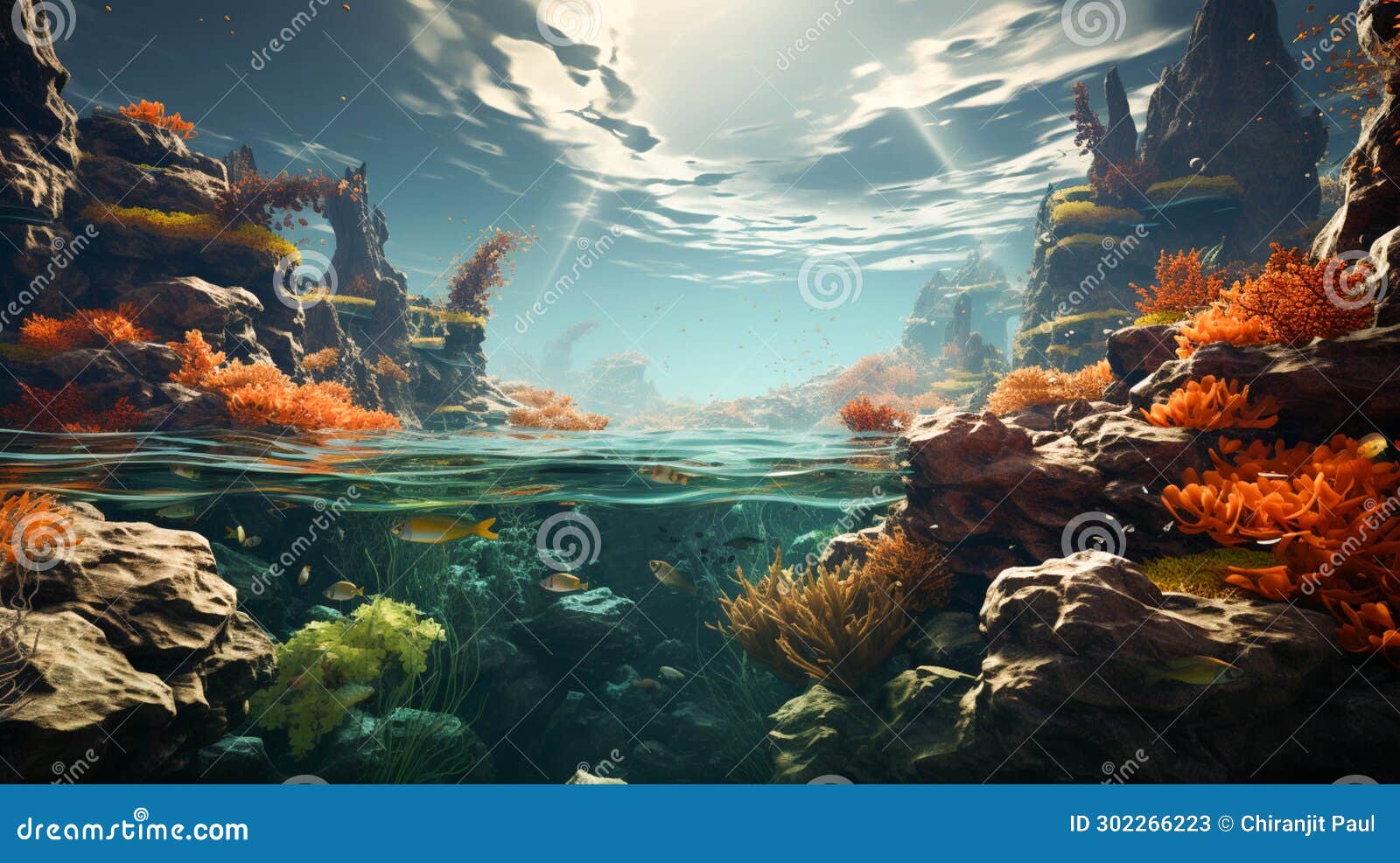 Clean Underwater Environment Scenery Stock Image - Image of nature ...