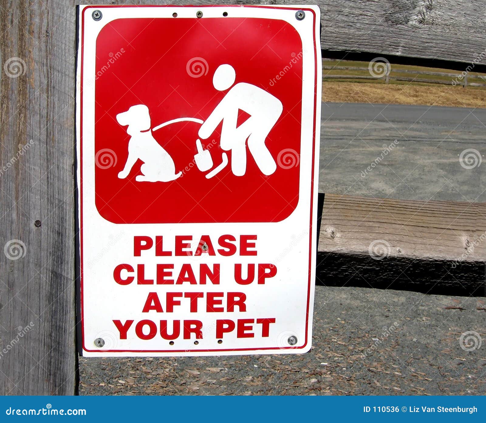 Clean Up Sign stock photo. Image of scoop, sign, nailed - 110536