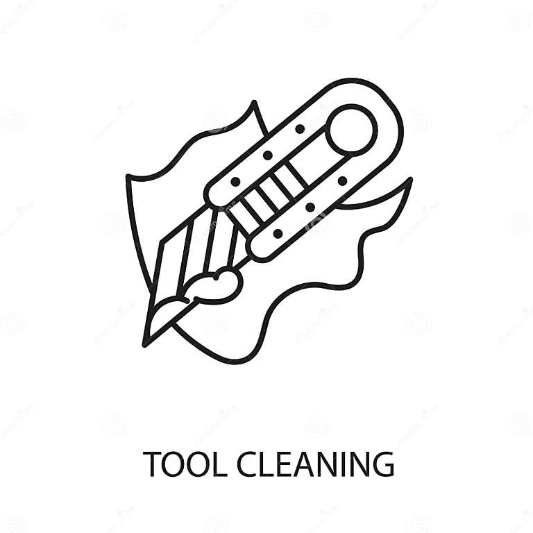 Clean Up Vector Icon Line Tool with Editable Stroke Stock Vector ...