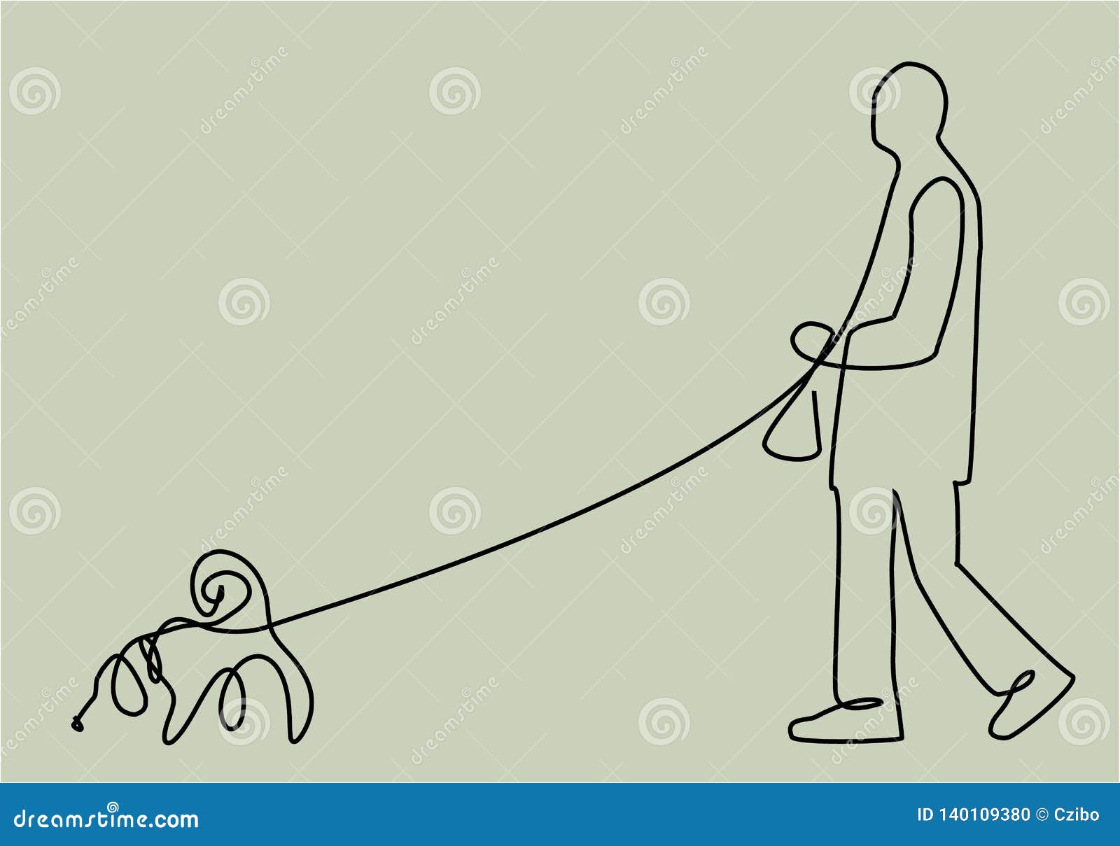 Clean Up after Your Pet One Line Drawing Stock Vector - Illustration of ...