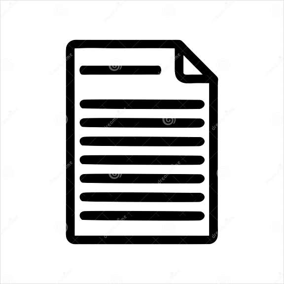 Minimalistic Vector Icon of a Document for Files and Paperwork Stock ...