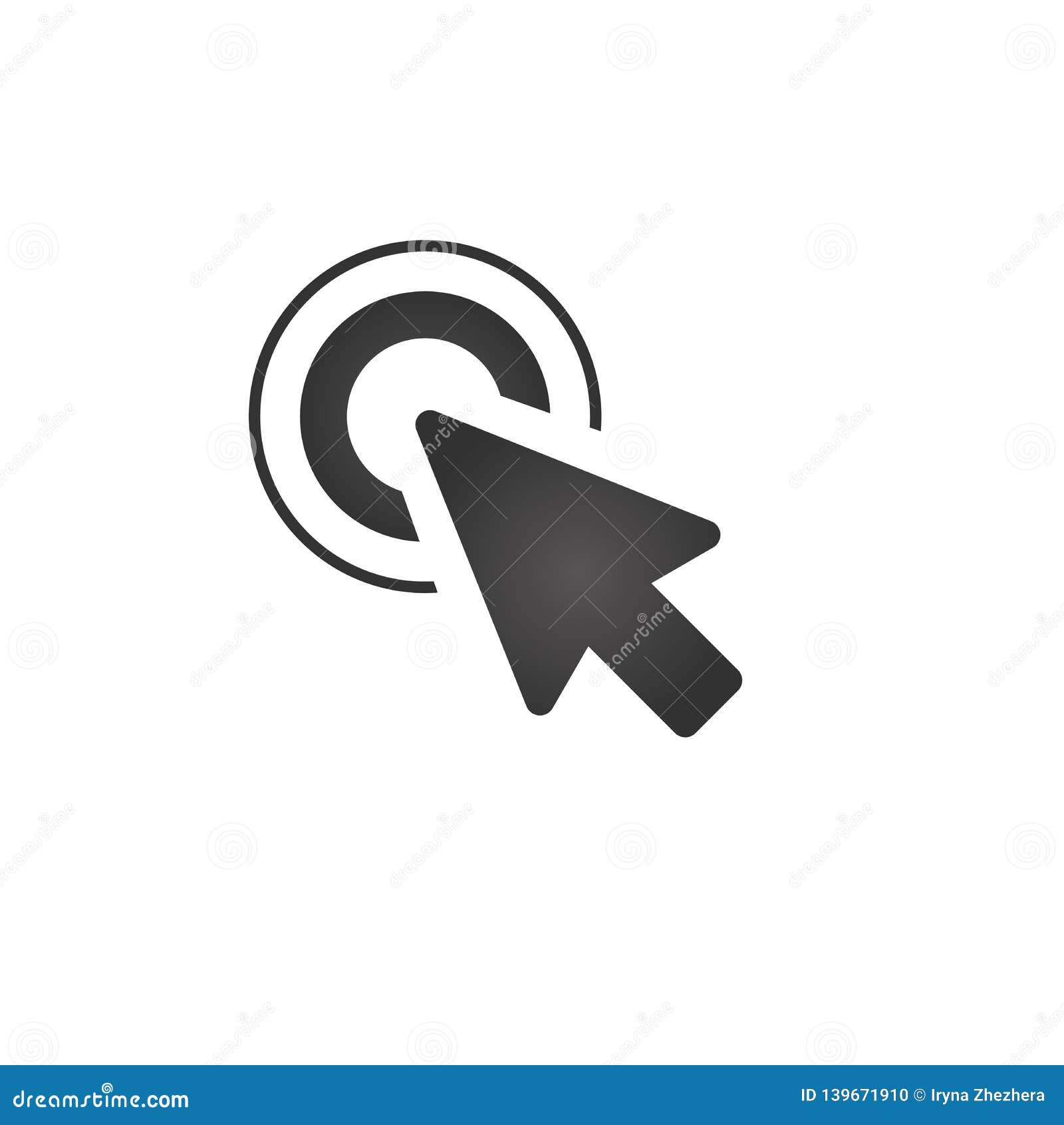 Clean Vector Modern Cursor Symbol Icon with Click Waves. Vector ...
