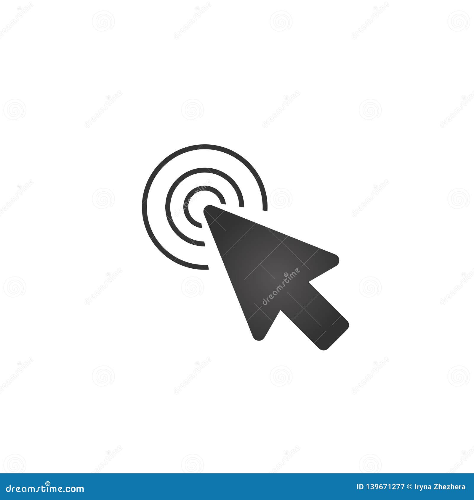 Clean Vector Modern Cursor Symbol Icon with Click Waves. Vector ...