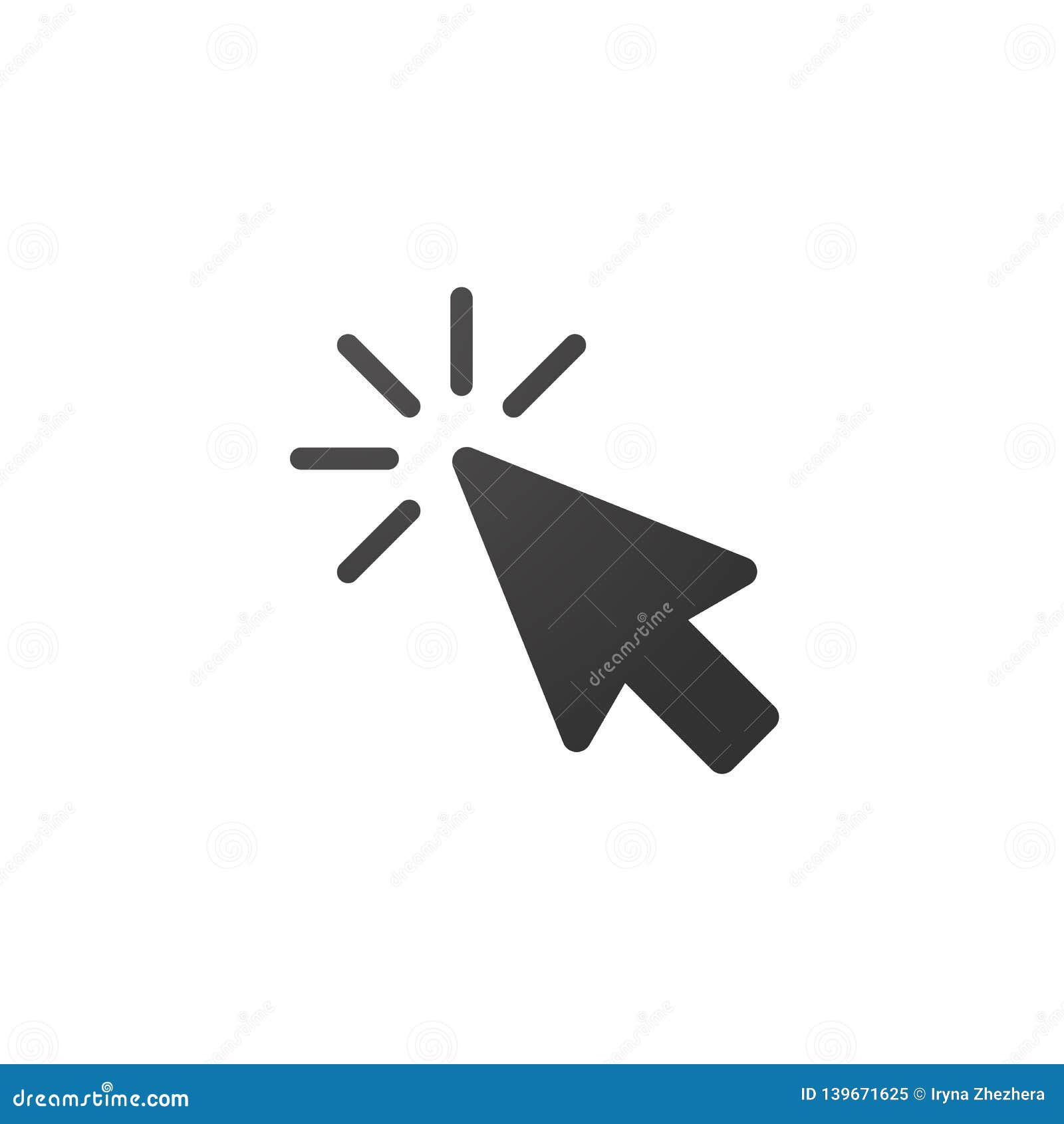 Clean Vector Modern Cursor Symbol Icon with Click. Vector Illustration ...