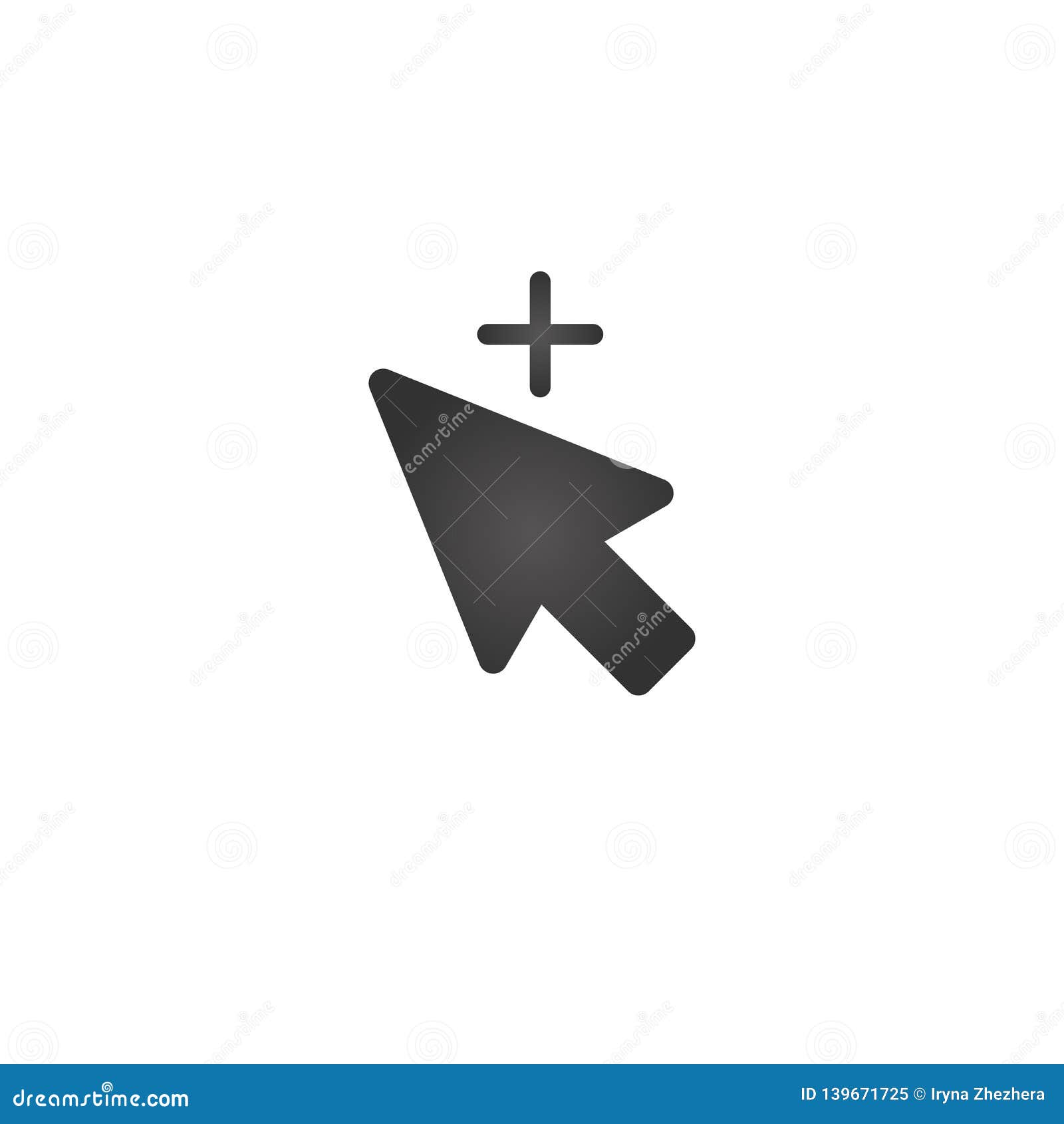 Clean Vector Modern Cursor Symbol Icon with Plus. Vector Illustration ...