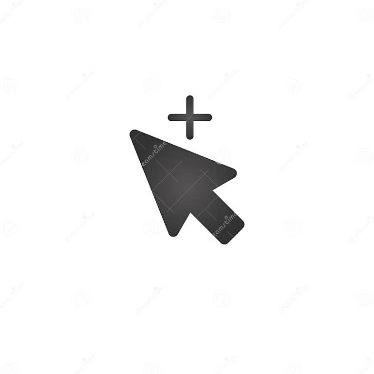 Clean Vector Modern Cursor Symbol Icon with Plus. Vector Illustration ...