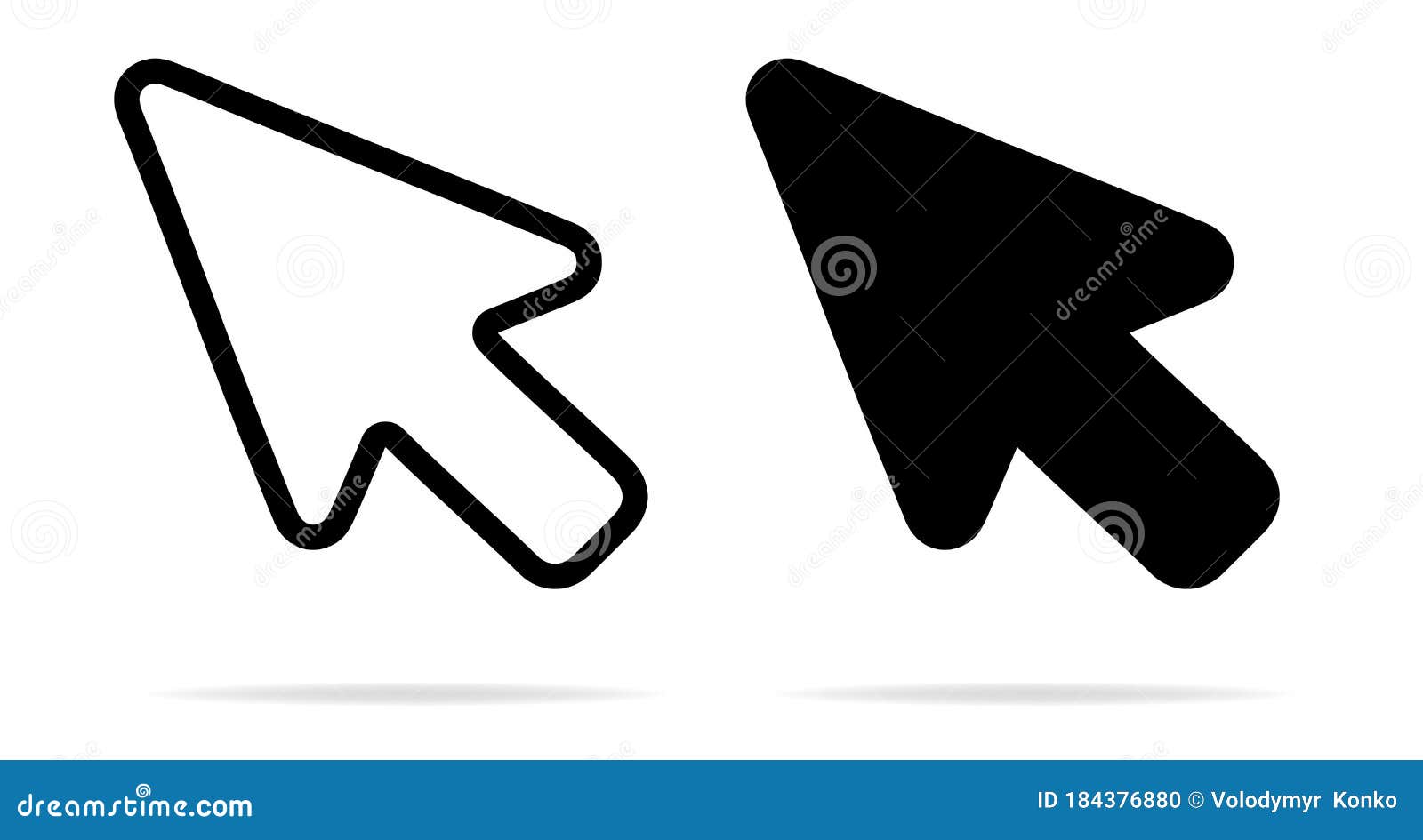 Clean Vector Modern Set of Arrow Cursors Symbol Icons Stock Vector ...