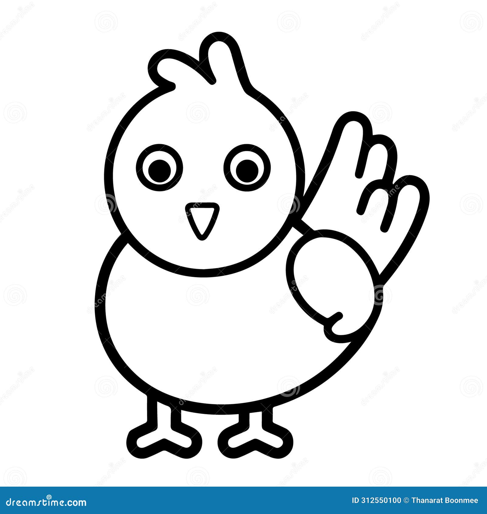Clean Vector Outline of a Chicken Icon for Versatile Applications Stock ...