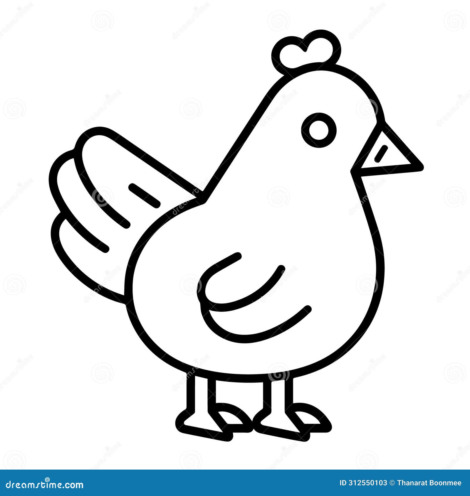Clean Vector Outline of a Chicken Icon for Versatile Applications Stock ...