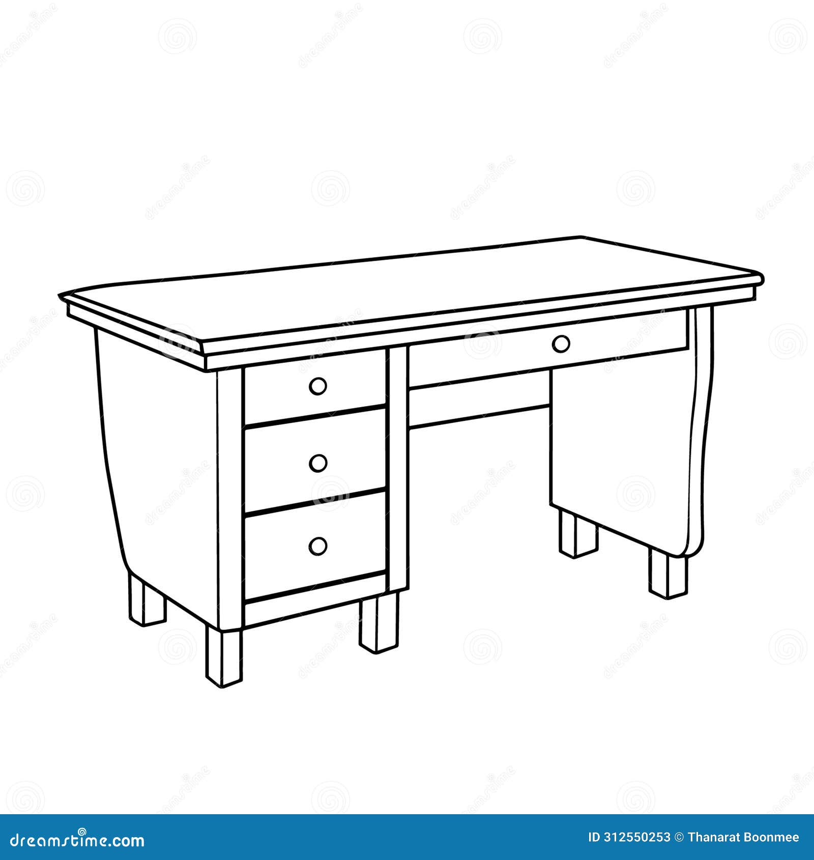 Clean Vector Outline of a Desk Icon for Versatile Applications Stock ...