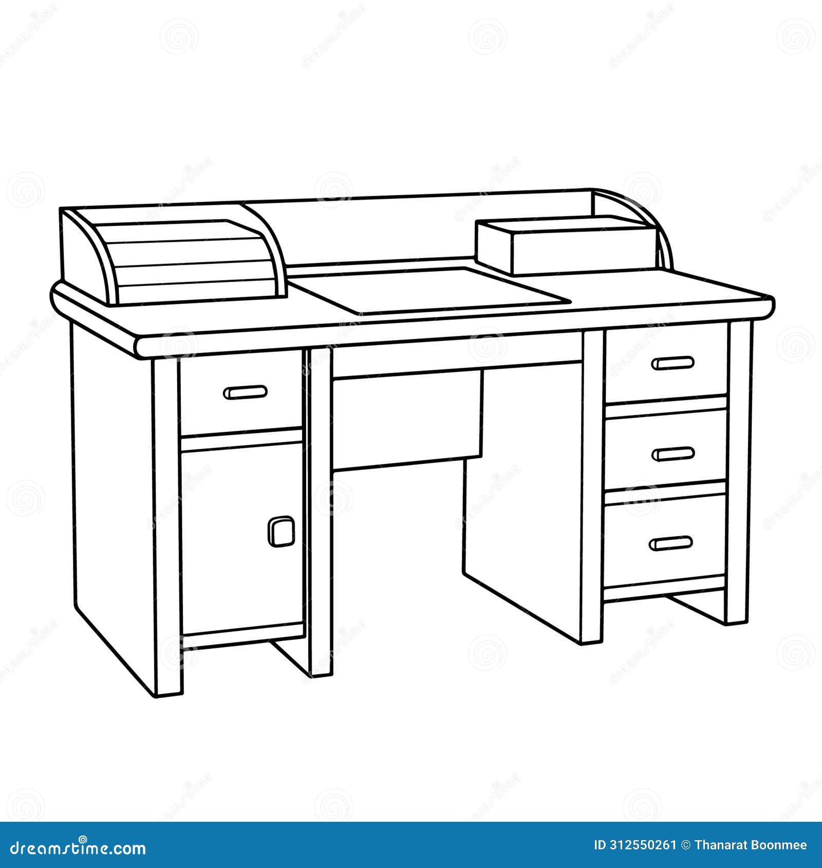 Clean Vector Outline of a Desk Icon for Versatile Applications Stock ...