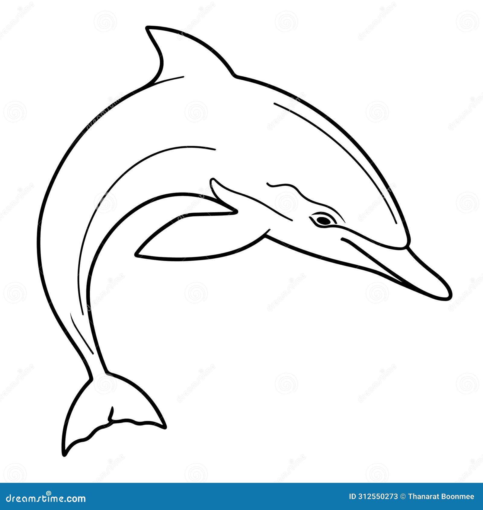 Clean Vector Outline of a Dolphin Icon for Versatile Applications Stock ...