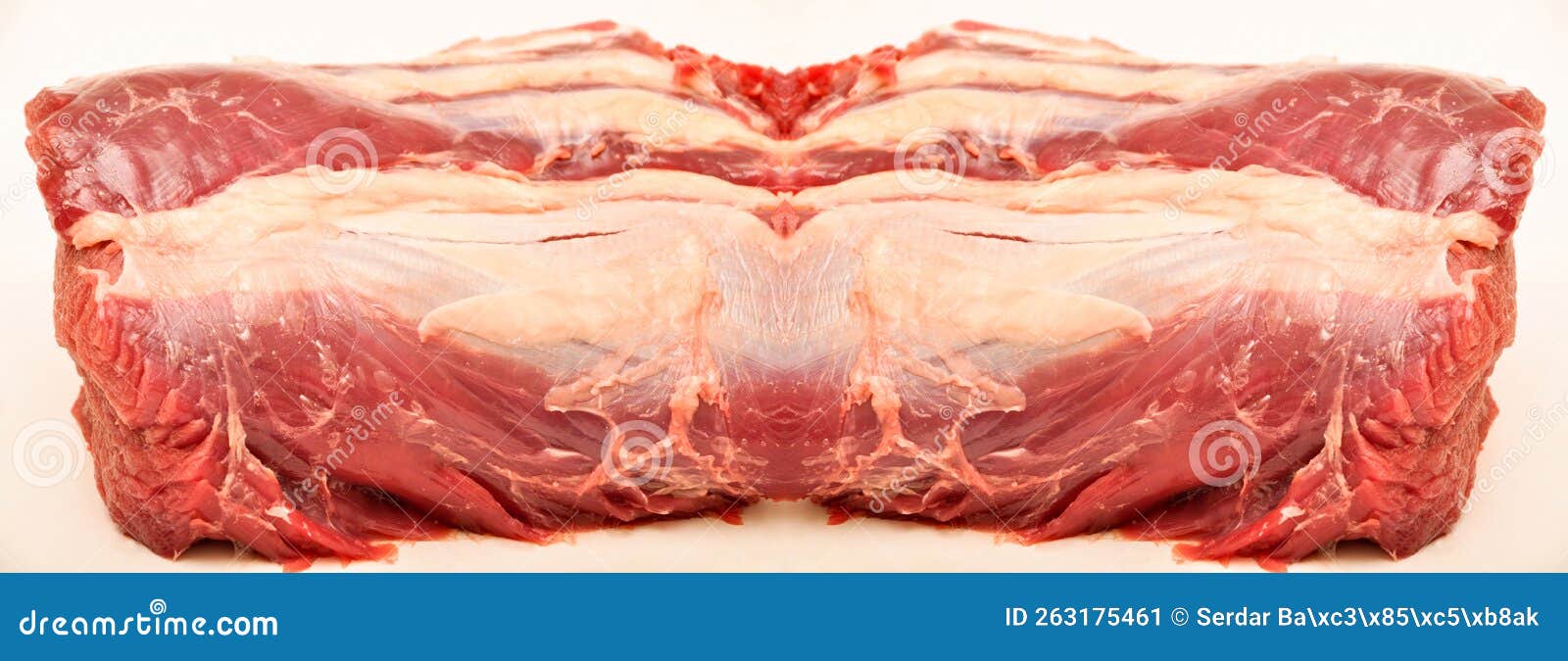 Clean Very Fresh Red Raw Cow Meat Beef, Isolated White Background ...