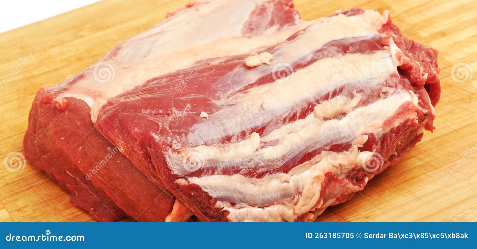 Clean Very Fresh Red Raw Cow Meat Beef, Isolated White Background ...