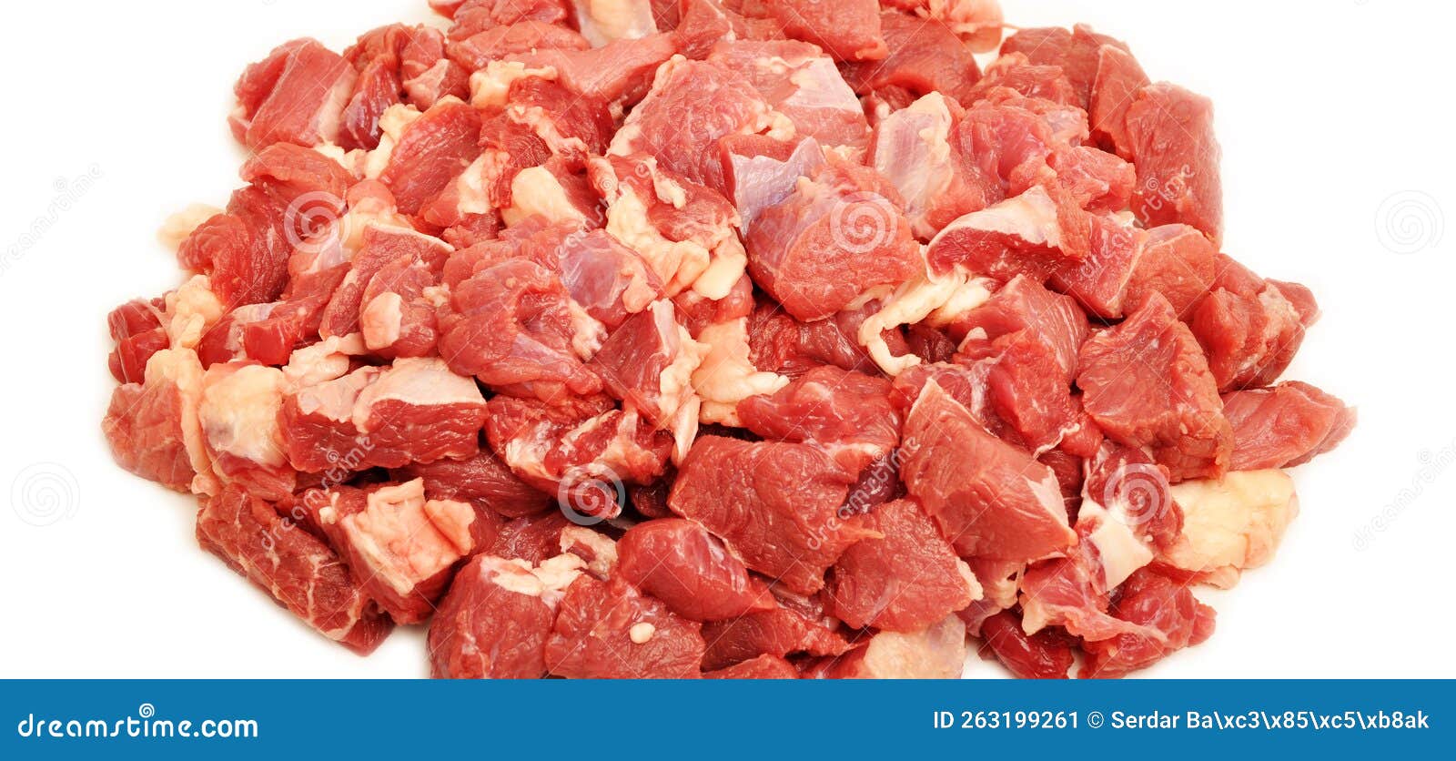 Clean Very Fresh Red Raw Cow Meat Beef, Isolated White Background ...