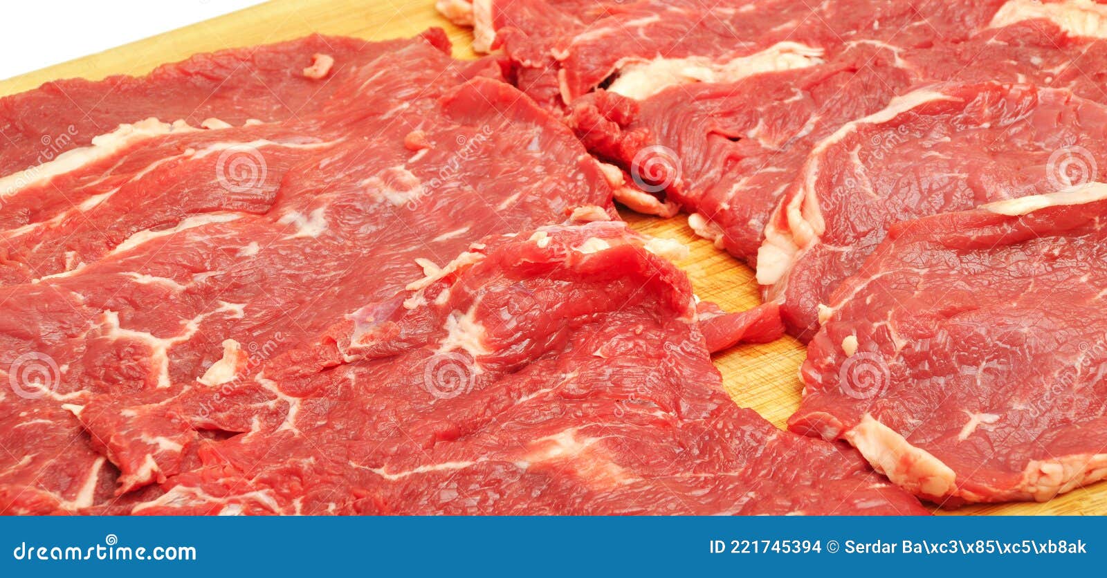 Clean Very Fresh Red Raw Meat Beef, on Cutting Board Stock Photo ...
