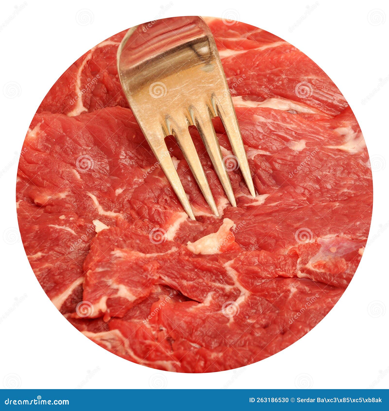 Clean Very Fresh Red Raw Meat Beef and Fork, Cow Meat Texture Stock ...