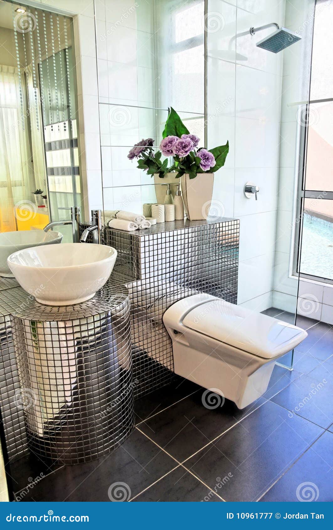 Clean Washroom in a Condominium Stock Image - Image of simple, bathroom ...