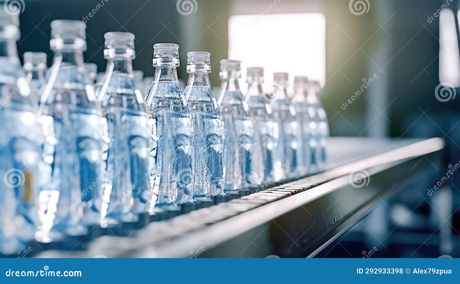 Clean Water Bottles in Production Line - Generative AI Stock ...