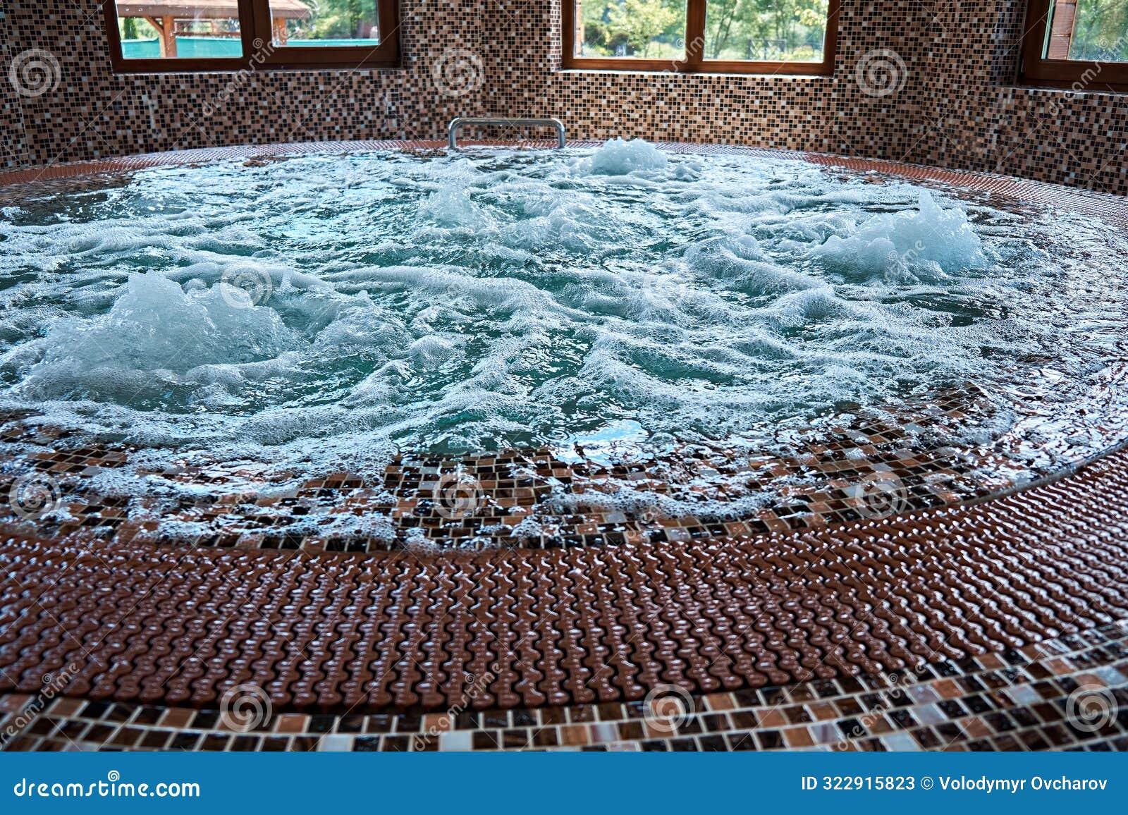 Clean Water with Bubbles in the Jacuzzi. Rest in the Spa. Selective ...