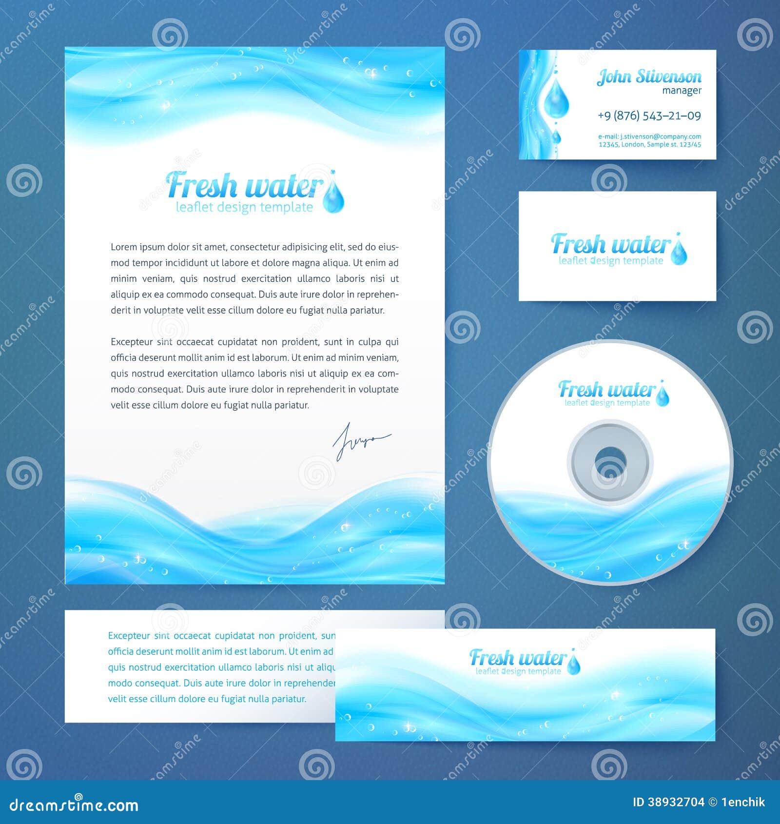 Clean Water Concept Business Style Template Stock Vector - Illustration ...