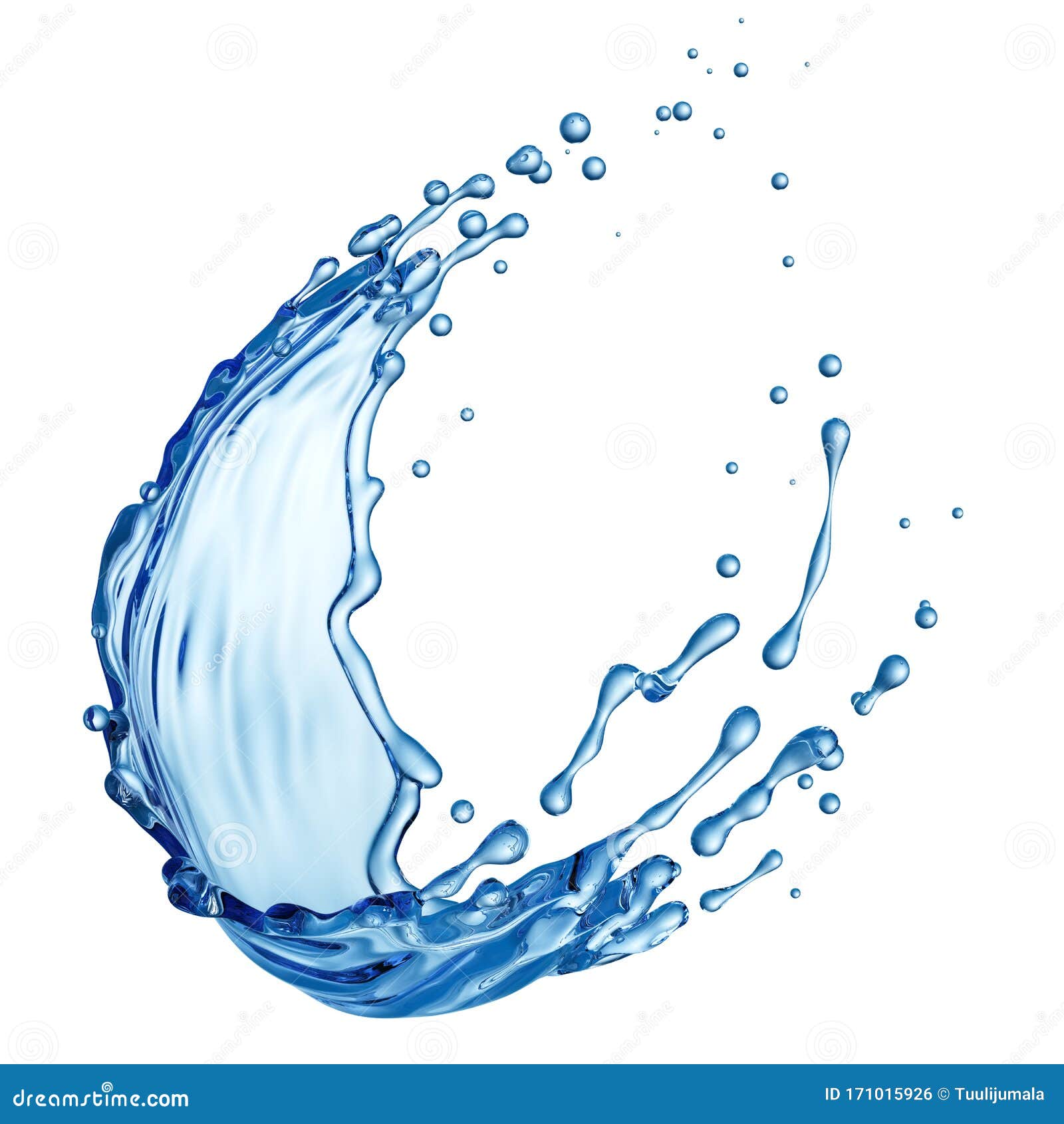 Clean Water Curvy Splash on White Stock Illustration - Illustration of ...