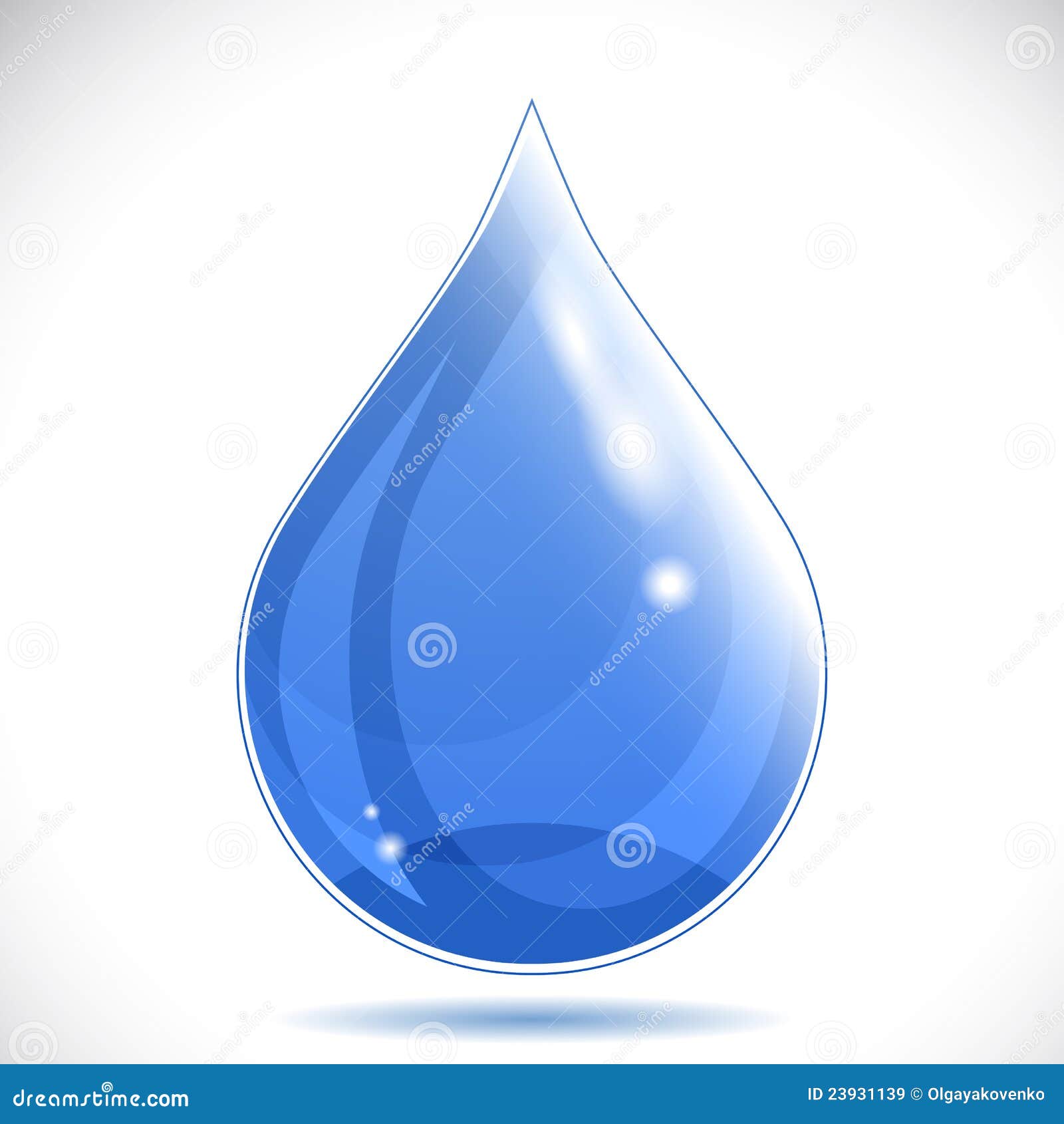 Clean Water Drop on White Background Stock Vector - Illustration of ...