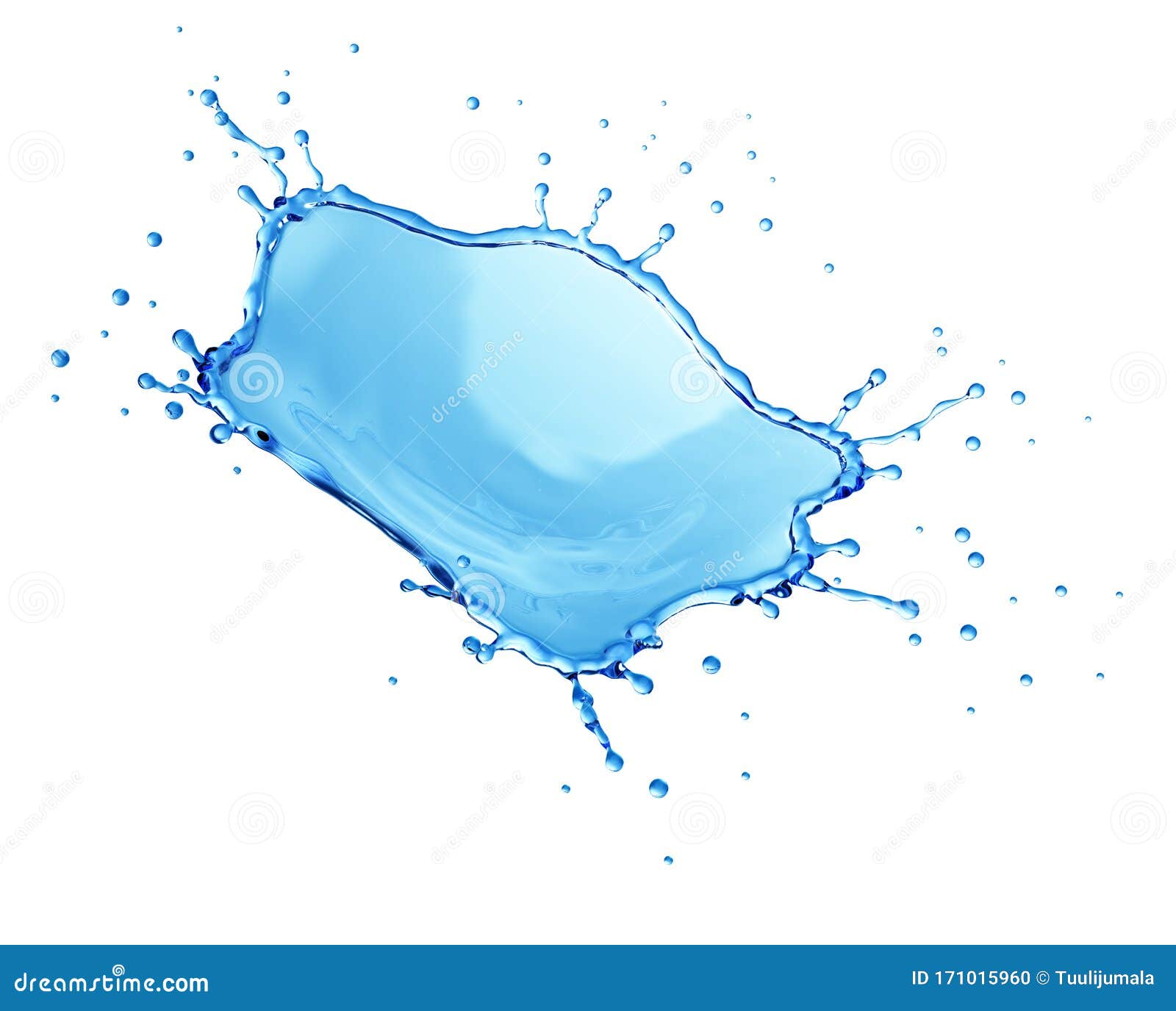 Clean Water Flat Splash on White Stock Illustration - Illustration of ...