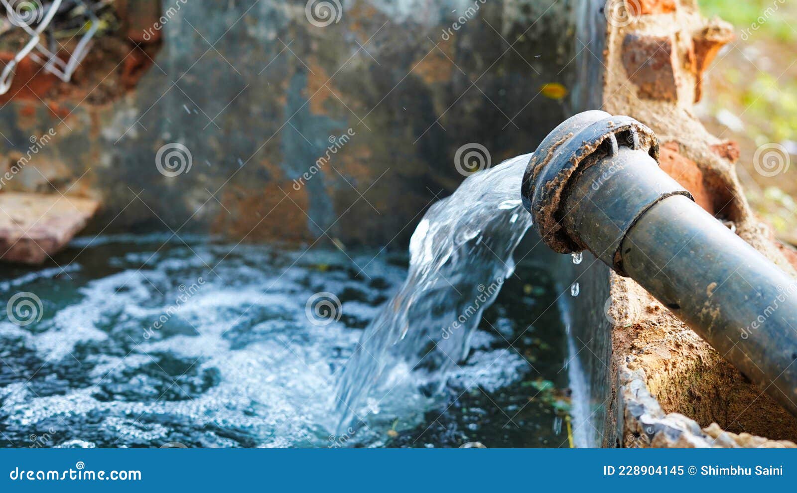 Clean Water Flow that Breaks the Surface of the Water Below is ...