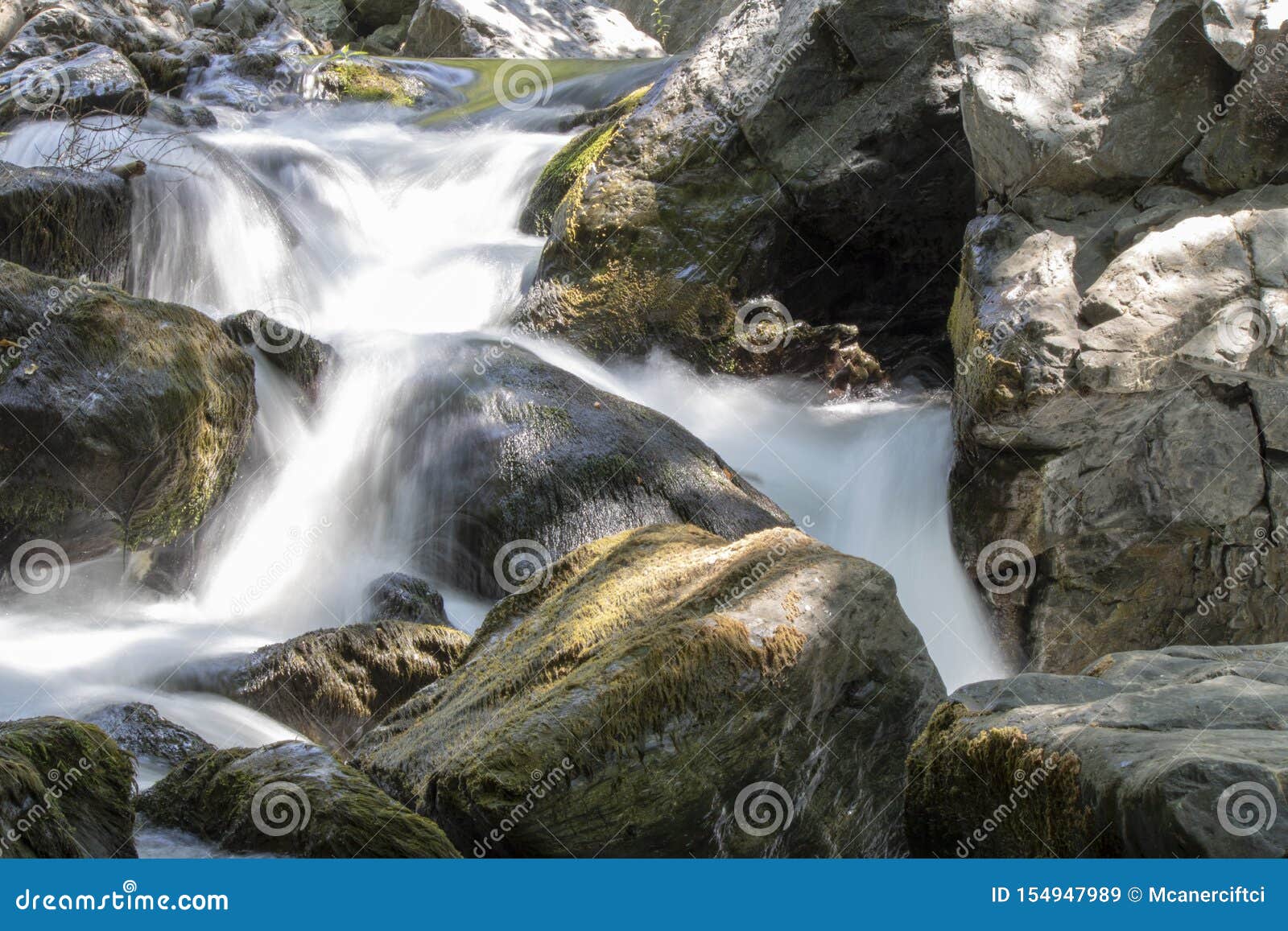 Clean Water Flowing between Cliffs Stock Image - Image of natural ...