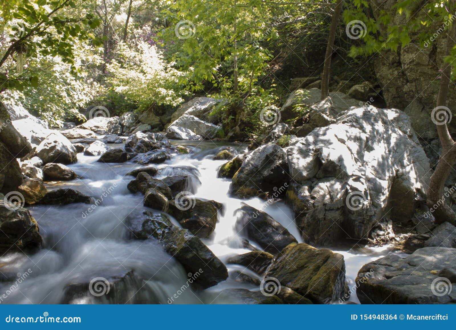 Clean Water Flowing between Cliffs Stock Photo - Image of nature ...