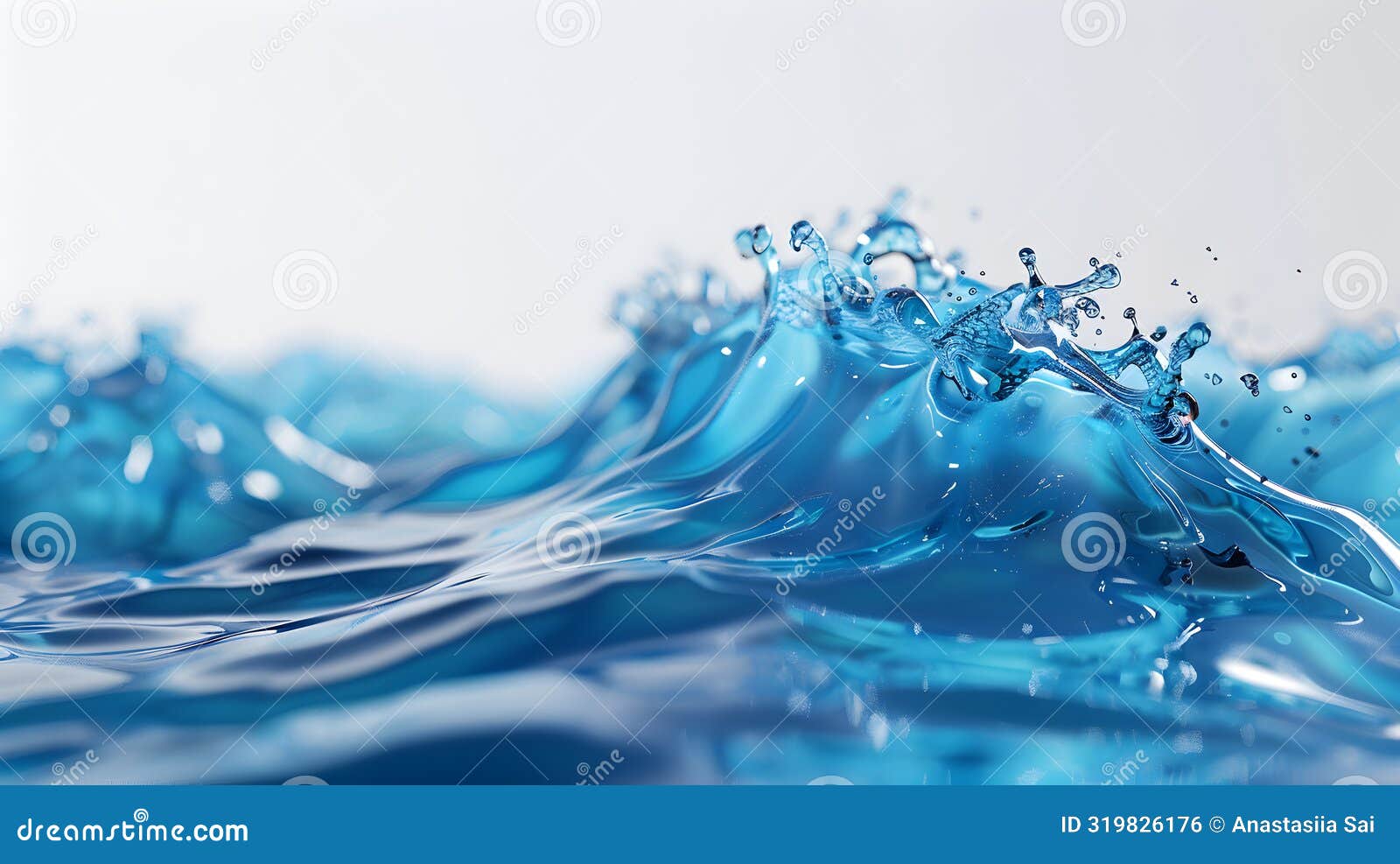 Clean Water in the Ocean Close-up Stock Illustration - Illustration of ...