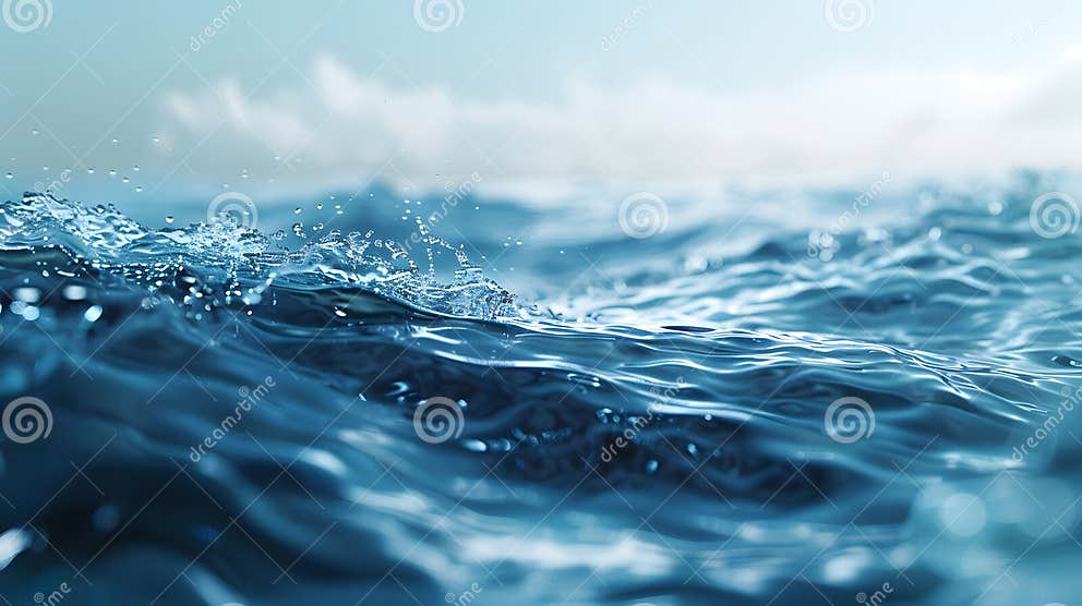 Clean Water in the Ocean Close-up Stock Illustration - Illustration of ...