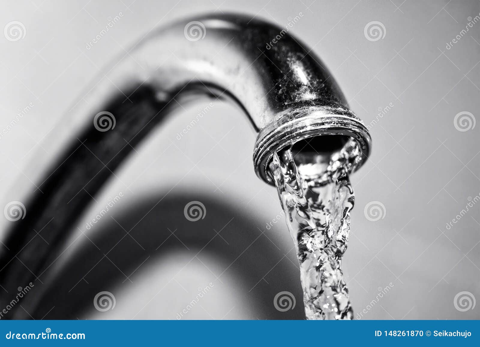 Clean Water Running Out of the Tap Stock Photo - Image of bathroom ...