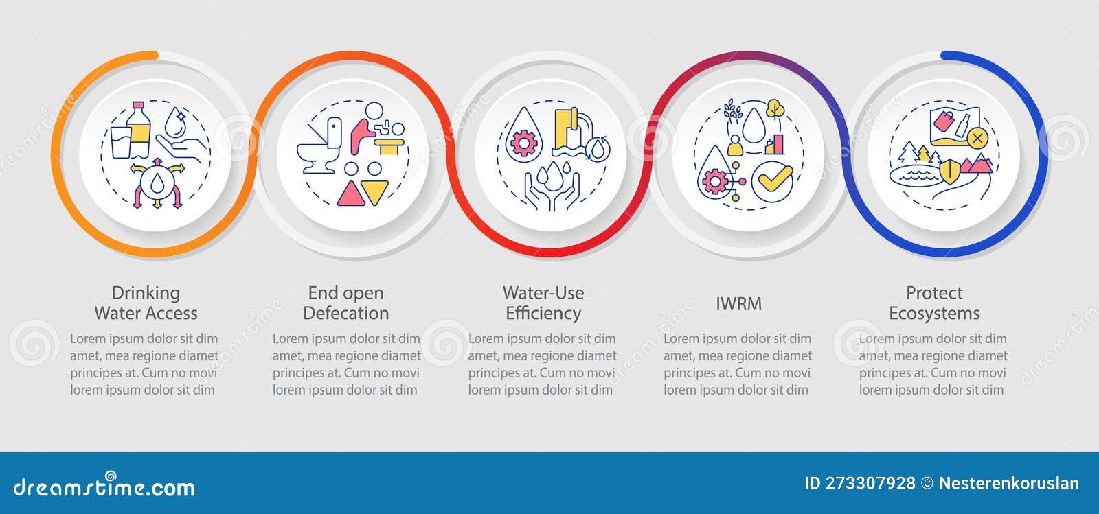 Clean Water and Sanitation Loop Infographic Template Stock Illustration ...