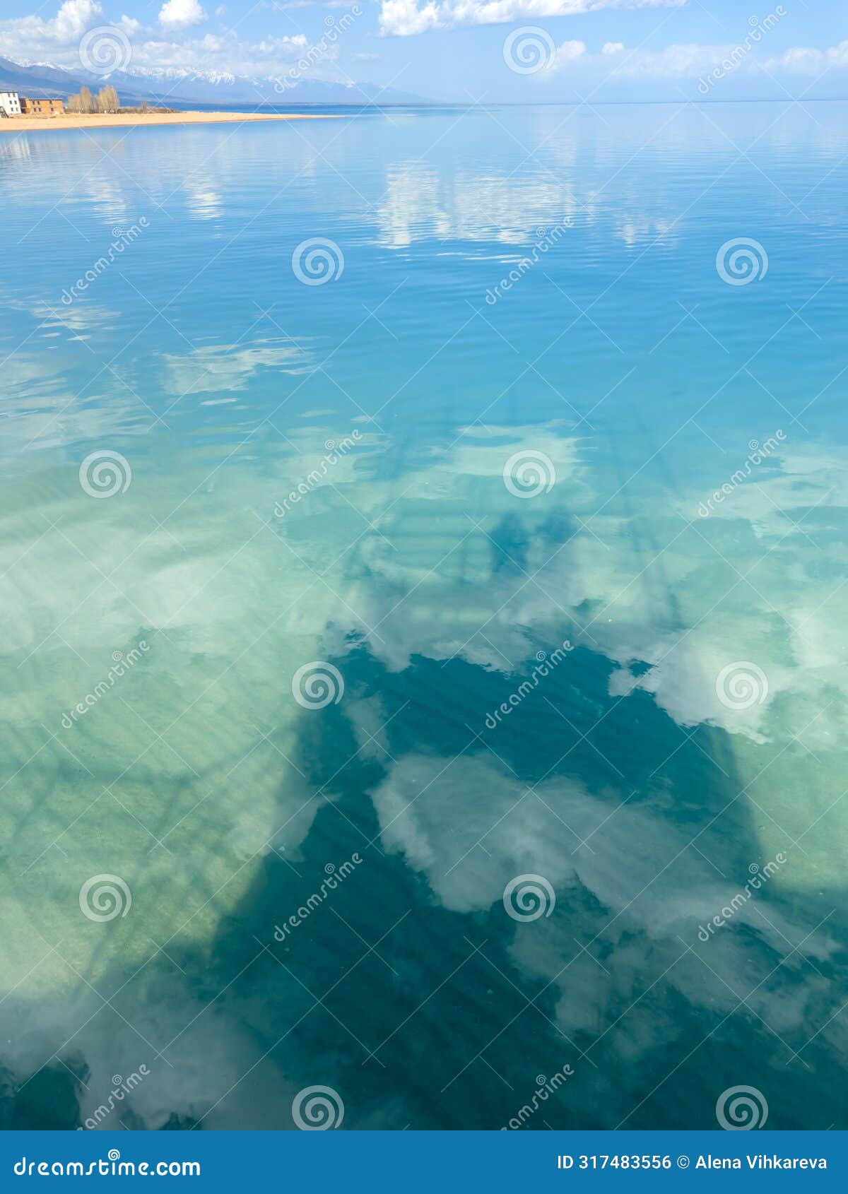 Clean Water at Sea. Reflection of Clouds and Bottom in the Water. Stock ...