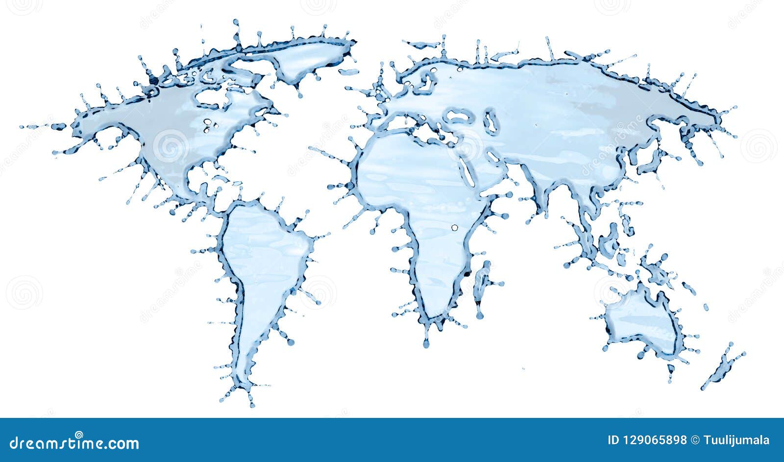 Clean Water Splash in Shape of World Map Stock Illustration ...