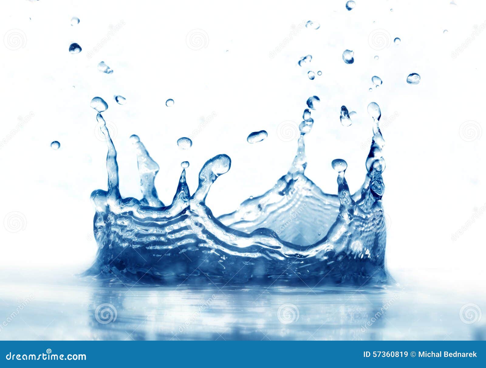 Clean Water Splash on White with Reflection Stock Image - Image of ...