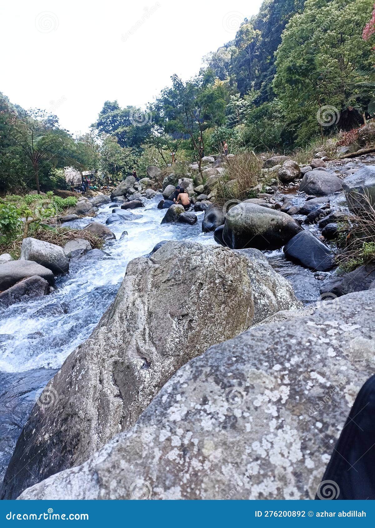 Clean Water Streams in the Mountains Flow between Rocks Rich in ...