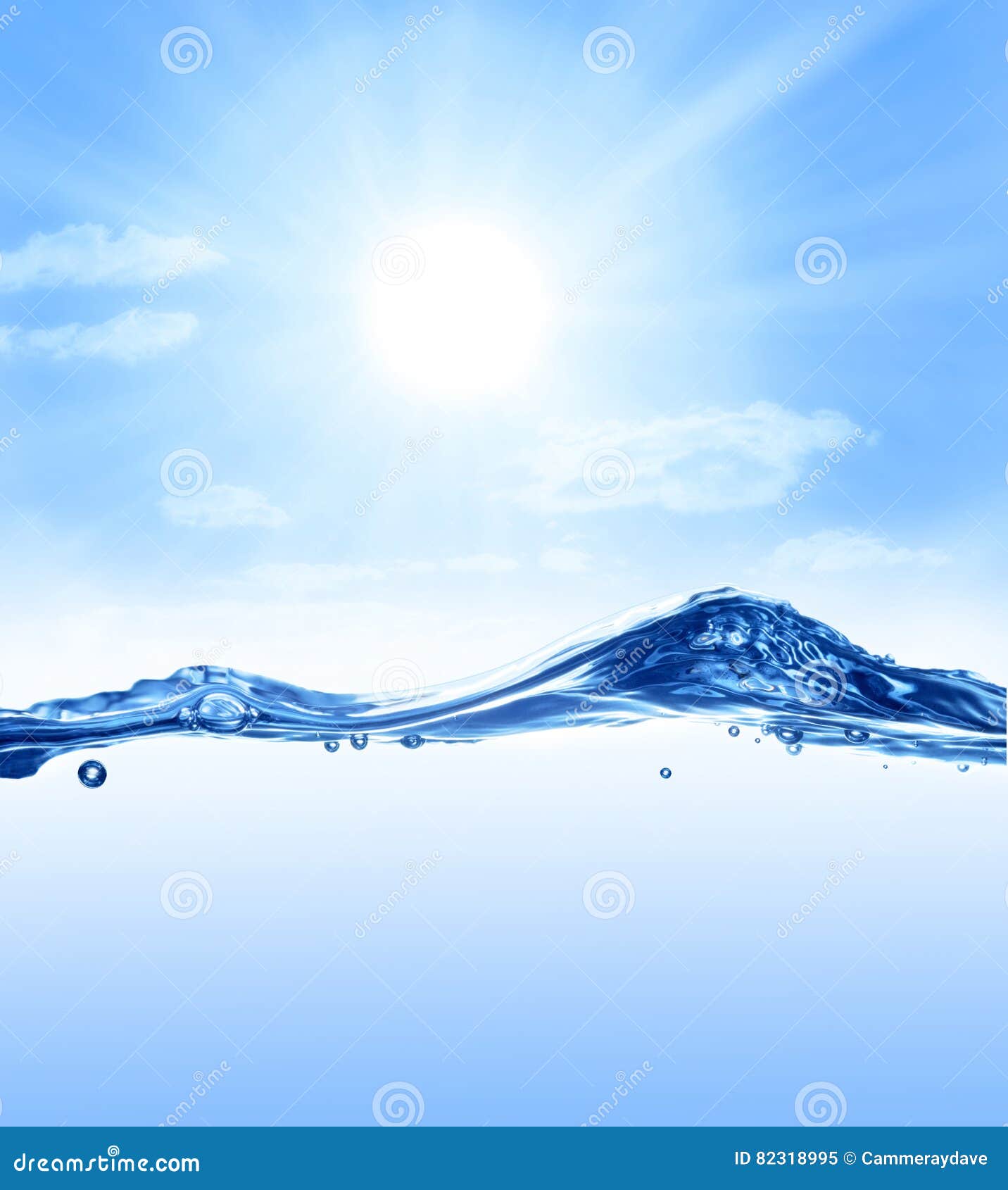 Clean Water Air Wave Sky Clouds Nature Stock Image - Image of clean ...